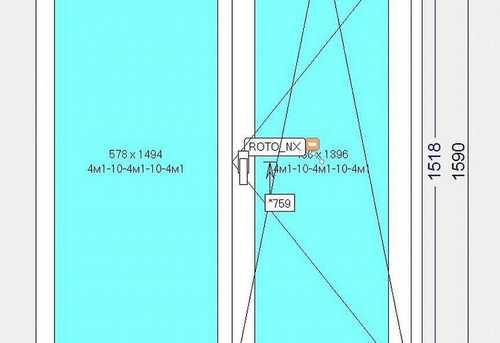 Пластиковое окно Rehau 1300х1590