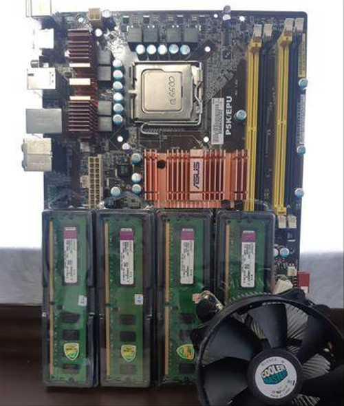 Материнская плата 775+Q6600+DDR2-8Gb+Кулер