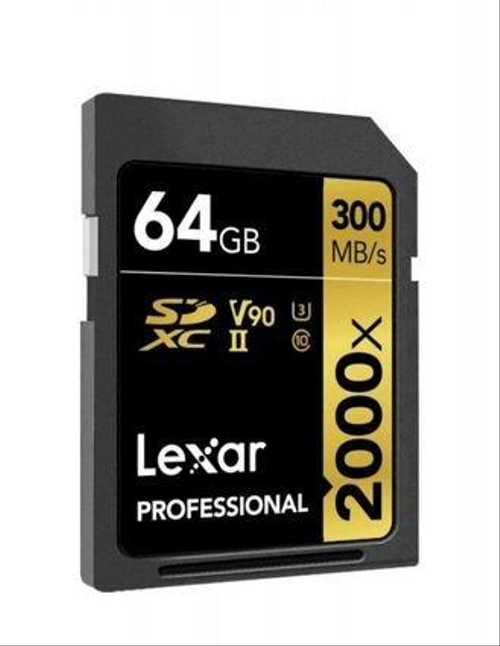 Карта памяти Lexar prof. 2000x 64gb sdhc