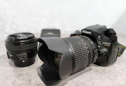 Зеркальный фотоаппарат Nikon d5100 + 2 объектива