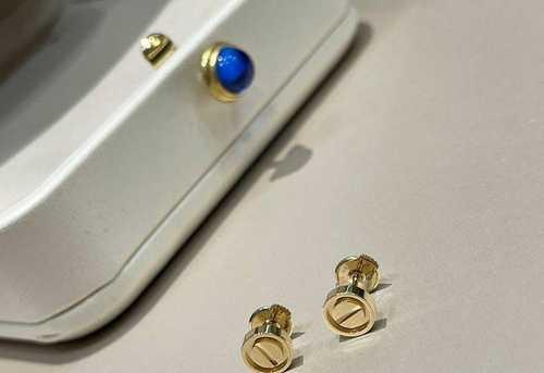 Золотые серьги пусеты Cartier