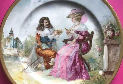 1900 год Франция 27 см.тарелка Живопись Лимож