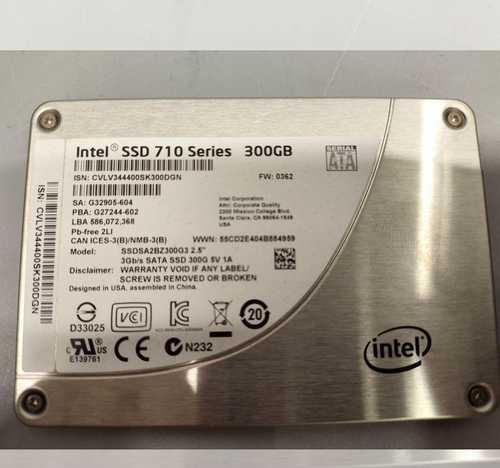 SSD Intel 710 Series / 300 GB / SATA / 2.5