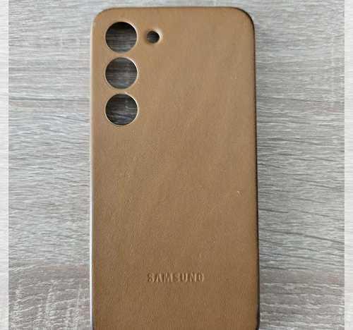 Чехол Samsung Leather Galaxy S23 бежевый