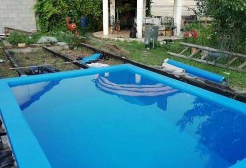 Пленка для пруда и бассейна голубого цвета 1мм