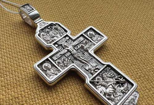 Крест серебряный нательный архангел михаил