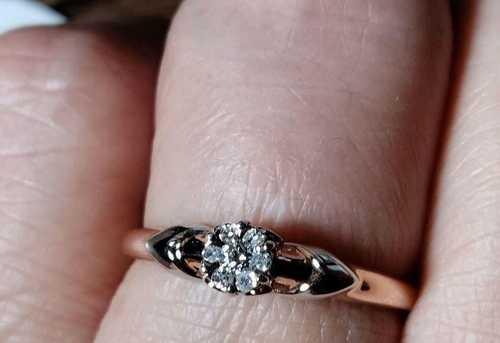 Золотое кольцо с бриллиантом помолв. 585 Sokolov
