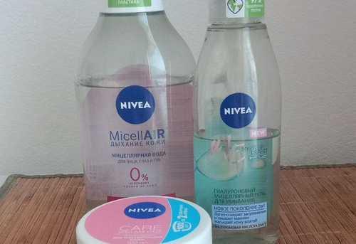 Мицеллярная вода. Гель для умывания. Крем Nivea