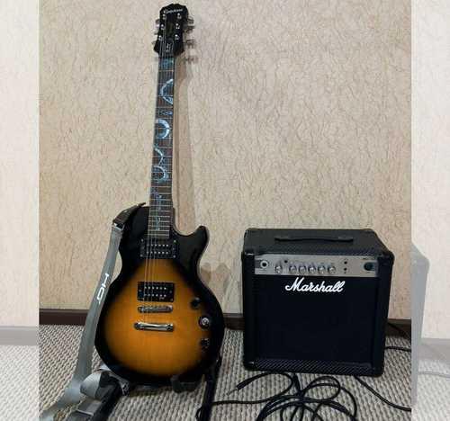 Epiphone les paul special усилитель marshall mg15