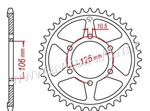 Звезда задняя JT JTR2014.47 Triumph Daytona