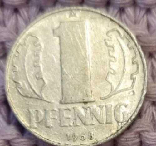 Монеты ГДР номиналом 1 pfennig