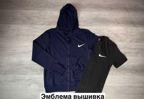 Толстовка + футболка Nike сине-черная новая
