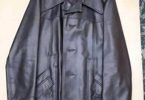 Винтажный кожаный пиджак