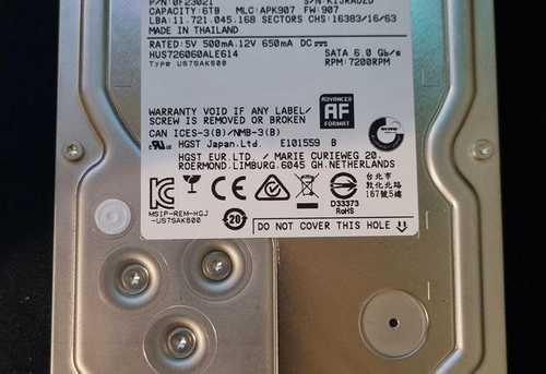 Жесткий диск hgst 6тб (HUS726060ALE610)