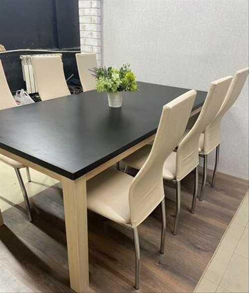Стол обеденный черный 90х60 см IKEA стиль