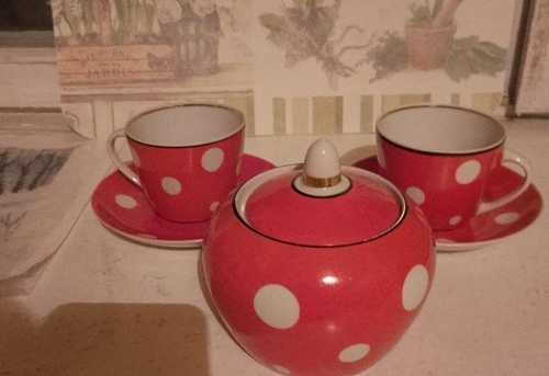 Сахарница и чайные пары (5) + 1 чашка Винтаж СССР