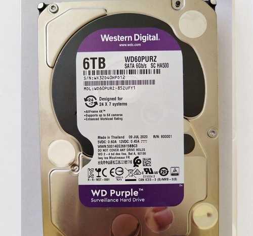 Продам жесткий диск WD60purz 6TB