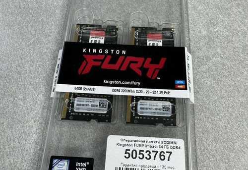 Sodimm DDR4 64Gb 3200Mhz Kingston fury Impact