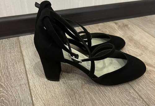 Туфли замшевые женские черные 37