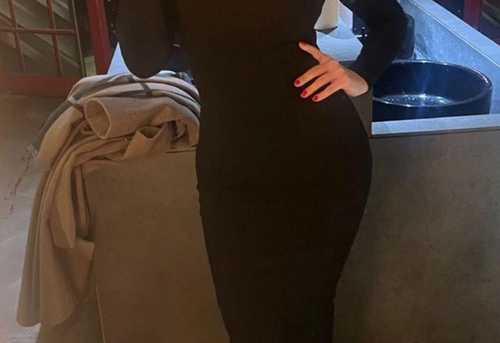 Платье черное миди лапша женское 46