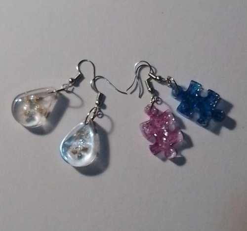 Сережки из эпоксидной смолы