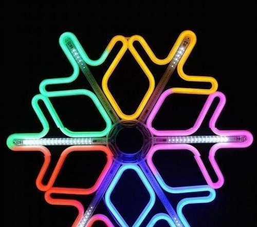 Светодиодная снежинка LS со светящимися трубками 6
