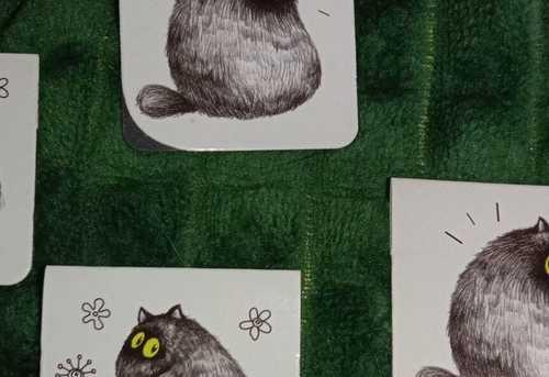 Закладки для книг на магните 4 шт с котиками