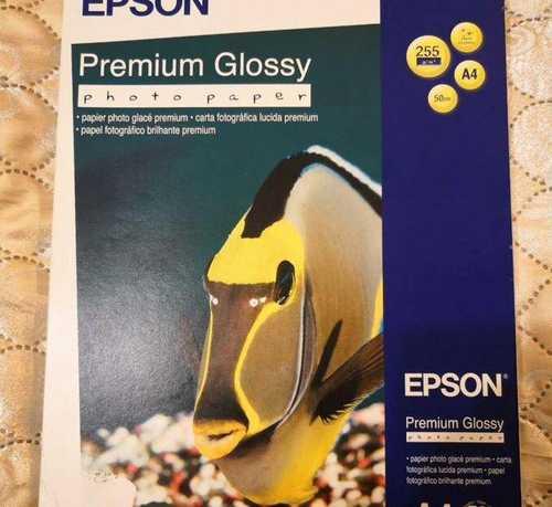 Фотобумага Epson premium Glossy photo paper A4