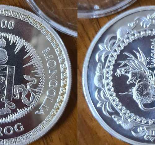 Медальон Монголия 500 тугриков 2008 Крыса