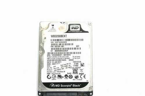 Жесткий диск 2,5" WD 320 GB WD3200bekt SATA