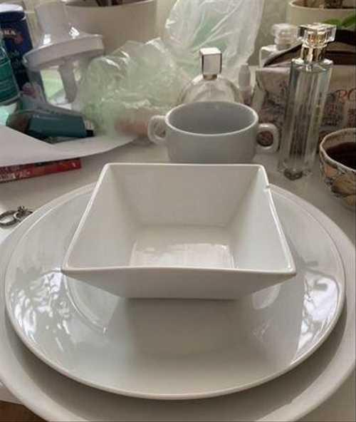 Посуда белая фарфор дорогая ресторанная