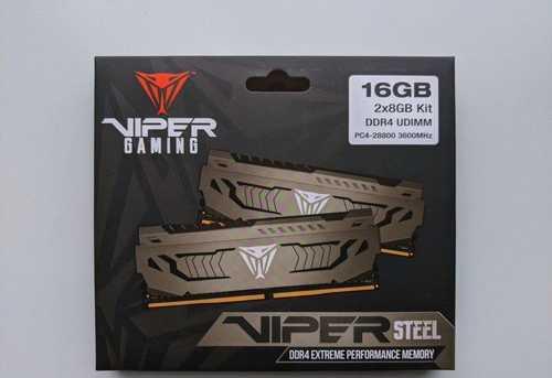 Patriot Viper Steel 16GB (2x8GB) 3600MHz. Новая