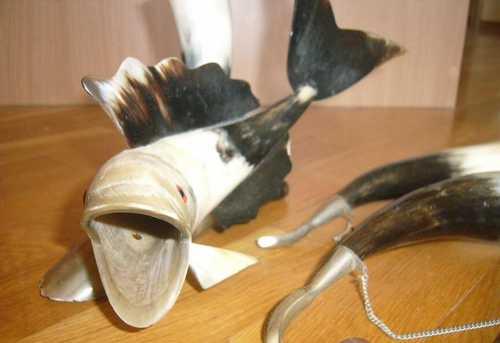 Изделия из рога или кости Рыба, Рог кубок сувенир
