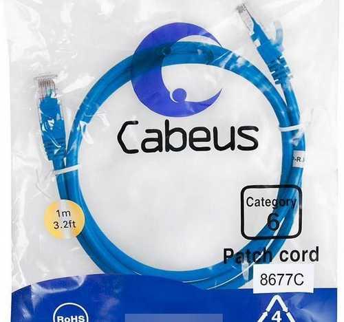 PC-UTP-RJ45-Cat.6-1m-BL-lszh, Патч-корд Cabeus UTP к