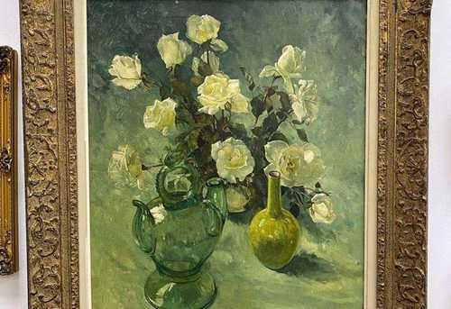 Картина "Натюрморт с белыми розами"