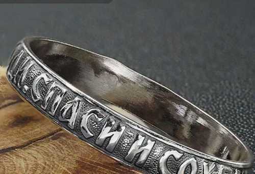 Кольцо серебряное новое серебро 925 спаси и сохран