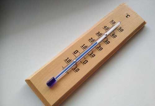 Термометр настенный с деревянным корпусом