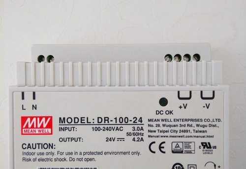 Преобразователь напряжения 24В DR-100-24 Mean Well