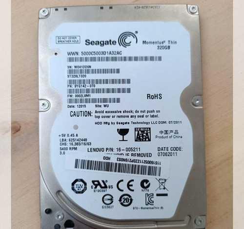 Жесткий диск Seagate 320гб 2.5