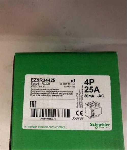 Узо Easy9 4П 25А 30мА Schneider Electric