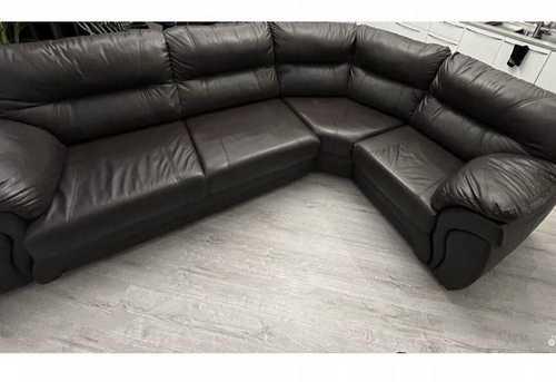 Угловой диван из натуральной кожи