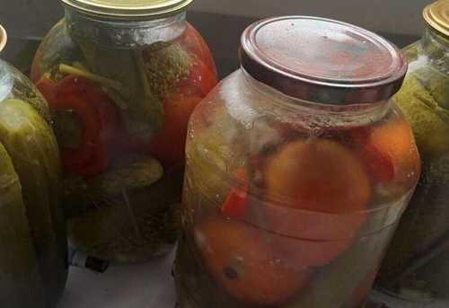 Соленья домашние маринованные помидоры и огурцы