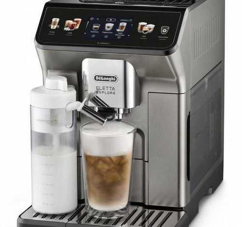 Кофемашина DeLonghi ecam450.86.T, черный/серебристый