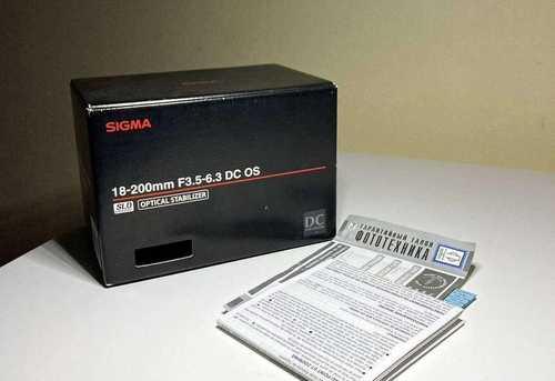 Коробка под объектив Sigma 18-200 mm DC OS canon