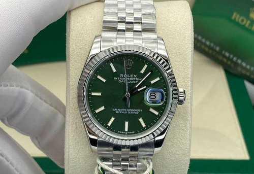 Роскошные женские часы Rolex Datejust зеленые