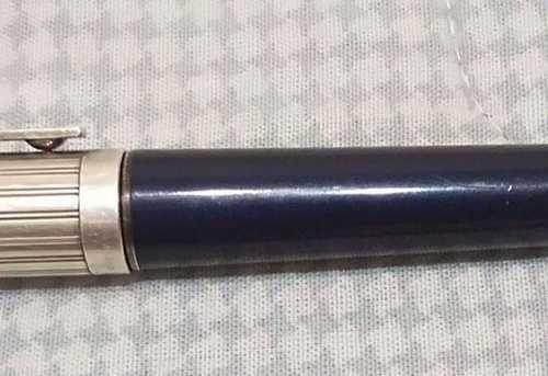 Ручка шариковая ST Dupont. Синяя, серебро