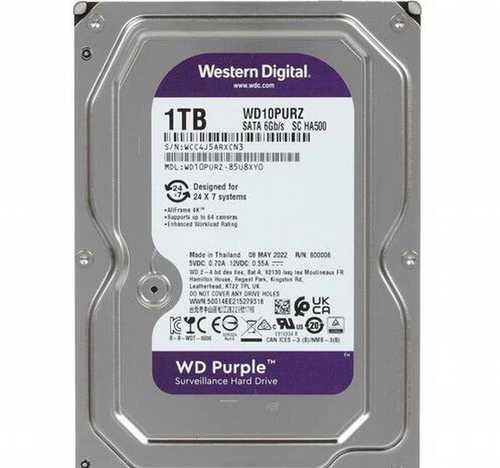 Жесткий диск 1/2/4/6/8/10 TB WD Purple HDD