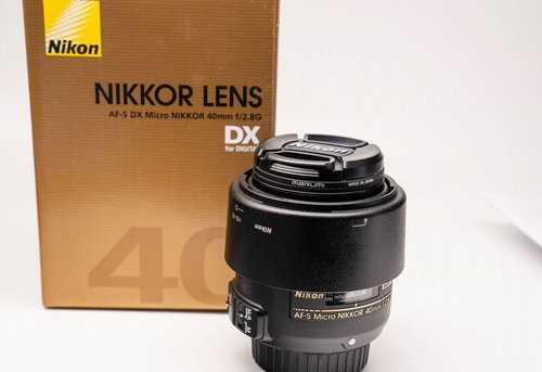 Nikon 40mm f/2.8G AF-S DX Micro nikkor объектив