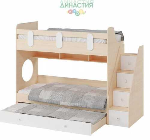 Кровать Фортуна-3 дуб млечный белый 190х80