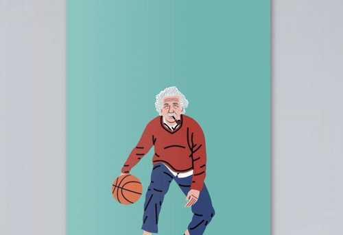 Интерьерная картина "Эйнштейн Баскетбол"